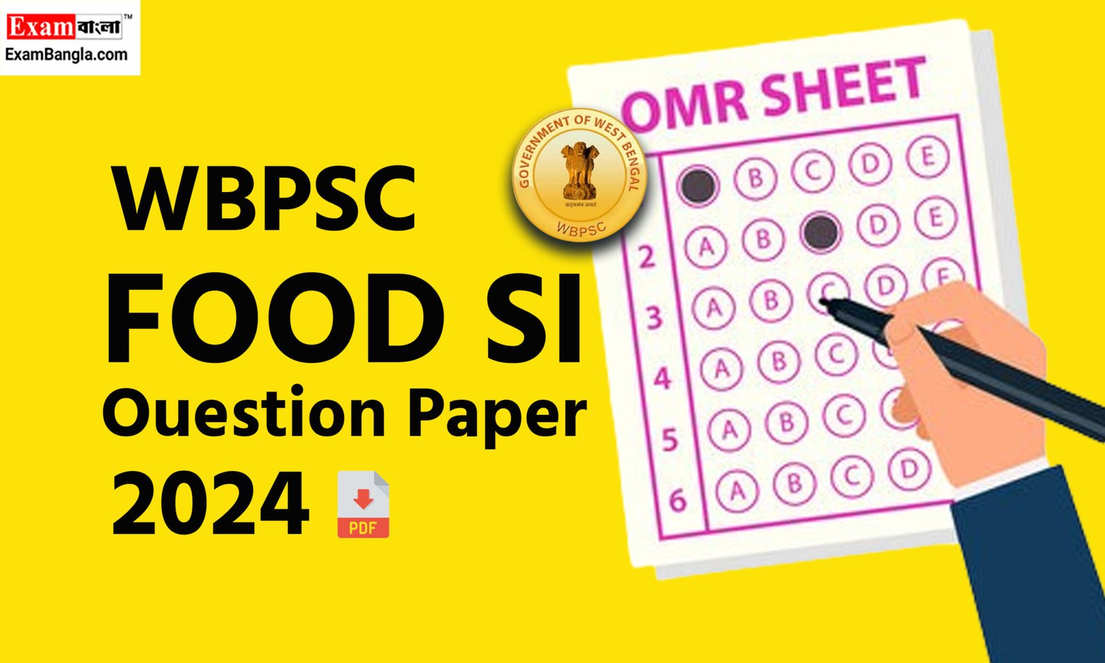 WBPSC Food SI Question Paper 2024 | ফুড সাব-ইন্সপেক্টর প্রশ্নপত্র ২০২৪ - ExamBangla.com